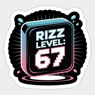 67 Gamer Rizz Level 67 Pixel Meme Stickers for Sale | TeePublic