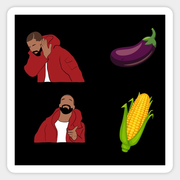 Corn Meme Eggplant Emoji - Its Corn - Sticker | TeePublic