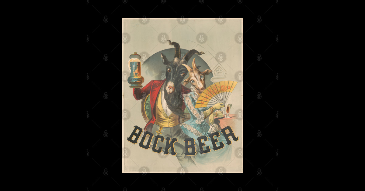 Vintage Bock Beer Goats Poster - Beer - Sticker | TeePublic