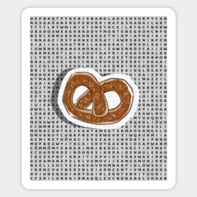 WORD SEARCH Pretzel - Pretzel Day - Sticker | TeePublic