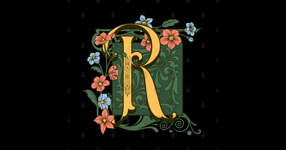 Art Nouveau Letter R, Ornamental Letter R, Art Deco - Letter Design ...