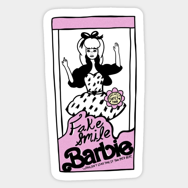 FAKE SMILE - Doll Illustration - Sticker | TeePublic
