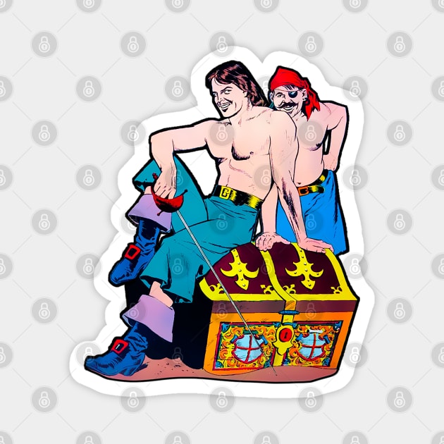 shirtless pirates - Pirate Treasure - Magnet | TeePublic