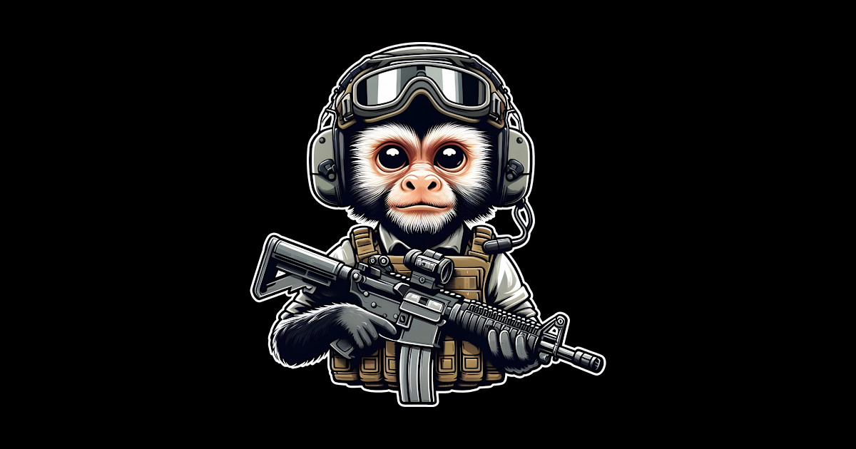Tactical Monkey - Monkey - Sticker | TeePublic