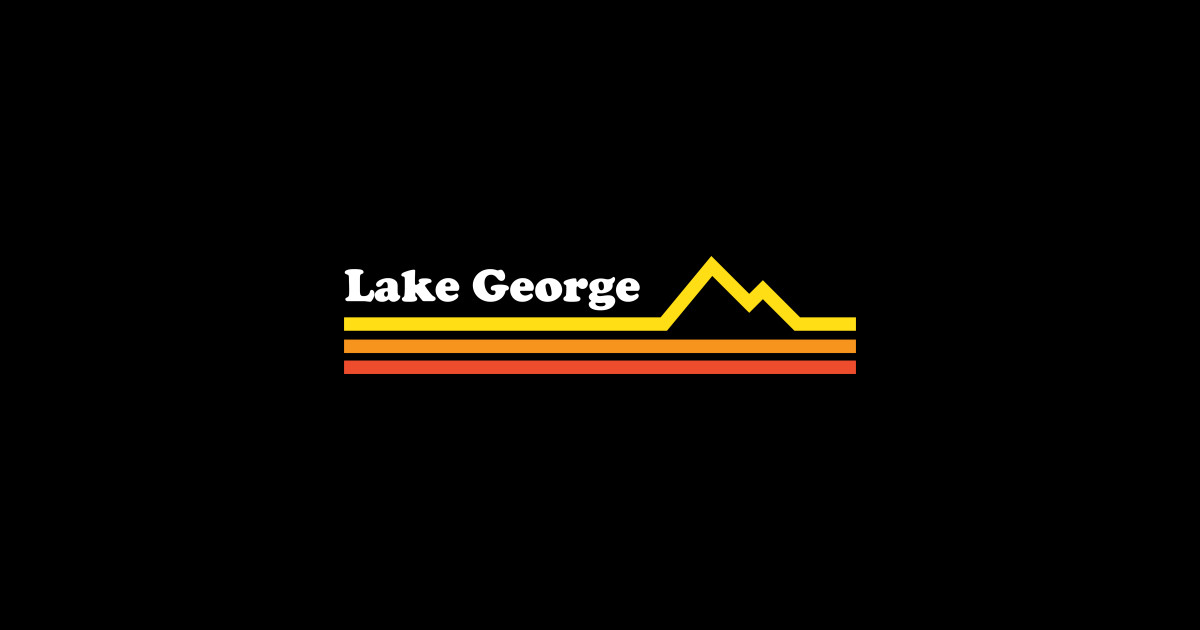 Lake George NY Retro Vintage Style Mountains - Lake George - Sticker ...