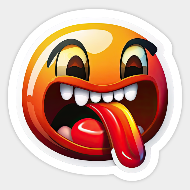Tongue Out Emoji With tongue - Emoji - Sticker | TeePublic