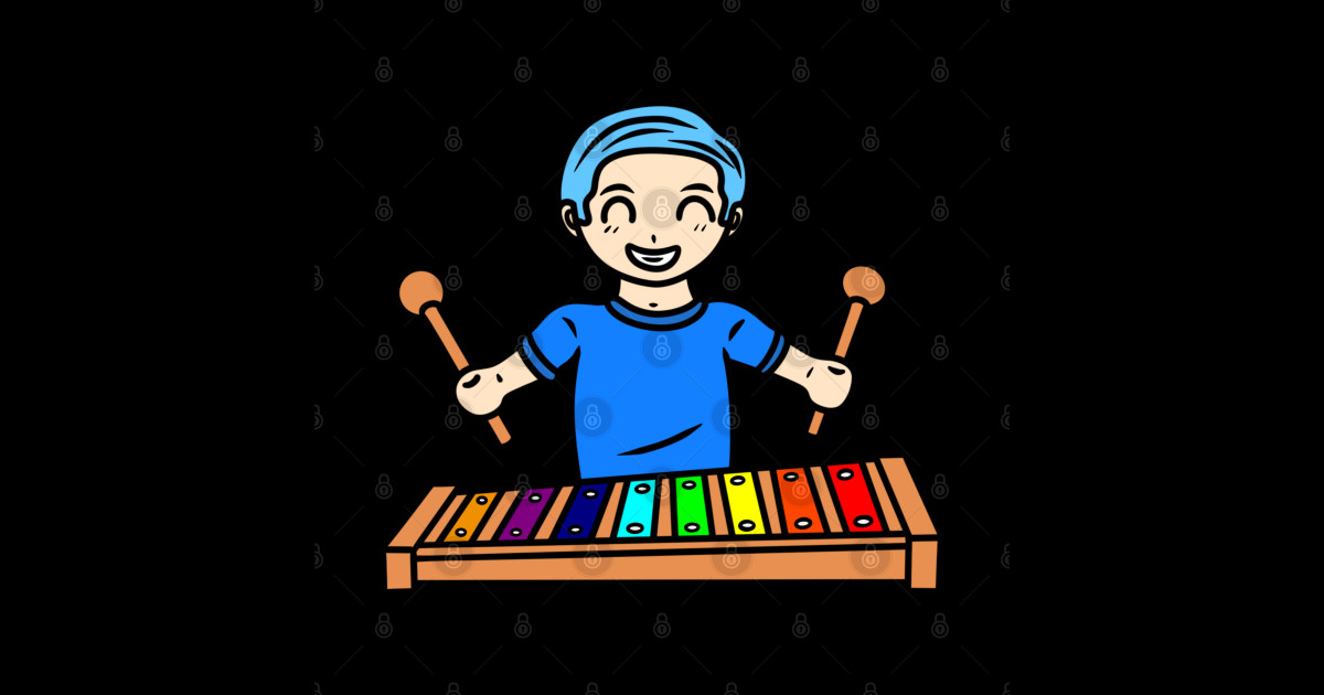 Chibi boy xylophone - Xylophone - Sticker | TeePublic