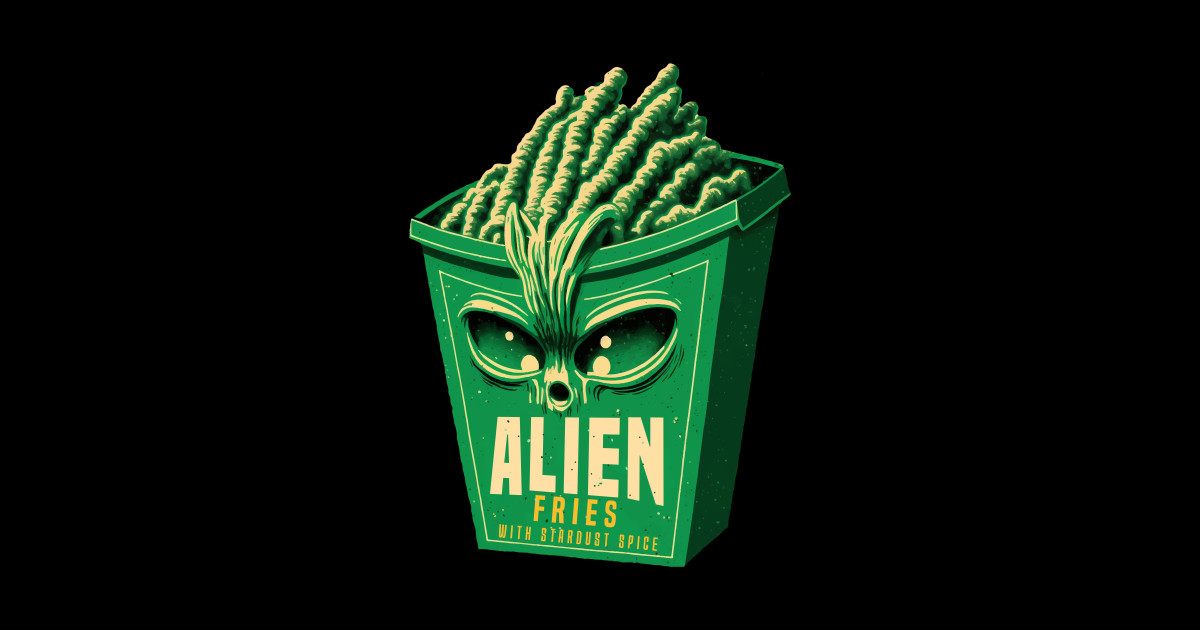 Alien Fries With Stardust Spice - French Fries - Sticker | TeePublic