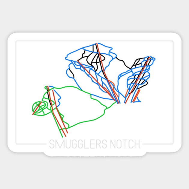 Smugglers Notch Trail Rating Map - Skiing - Sticker | TeePublic
