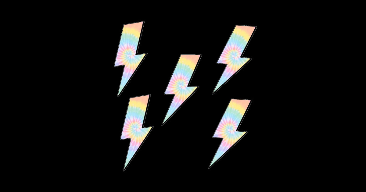 Tye Dye Lightning Sticker Pack (collab with Lisa Monier) - Aesthetic ...