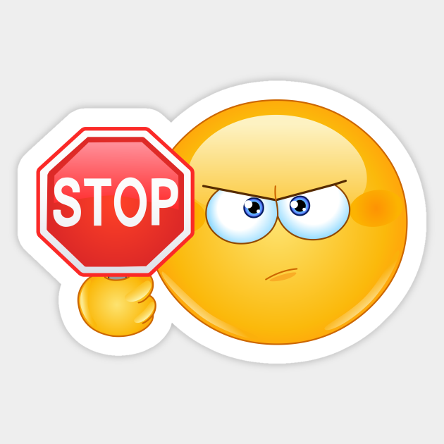 Stop Sign Emoticon - Emoji - Sticker | TeePublic