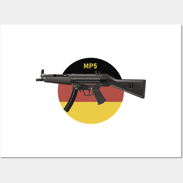 MP5 Submachine Gun with German Flag - Mp5 - Posters and Art Prints ...