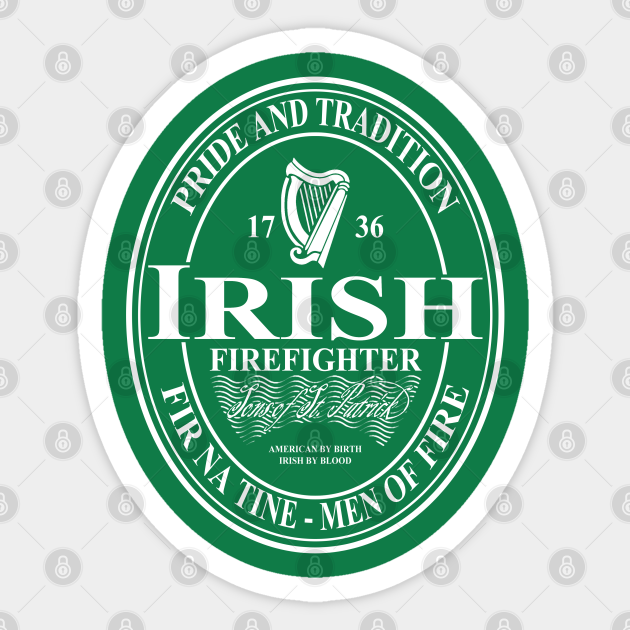 Irish Firefighter (oval) - Irish Firefighter - Sticker | TeePublic