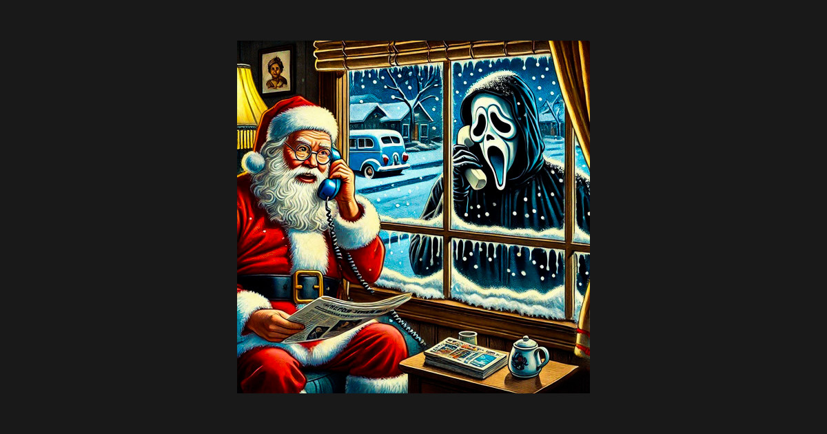 Ghostface Phone Call Santa Christmas Funny - Ghostface Christmas - T ...