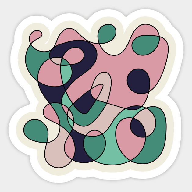 Surreal Shapes (Miro Inspired) - Miro - Sticker | TeePublic