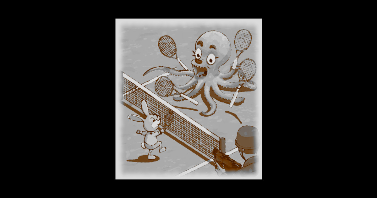 rabbit tennis with octopus - Ai Generated - Posters and Art Prints ...