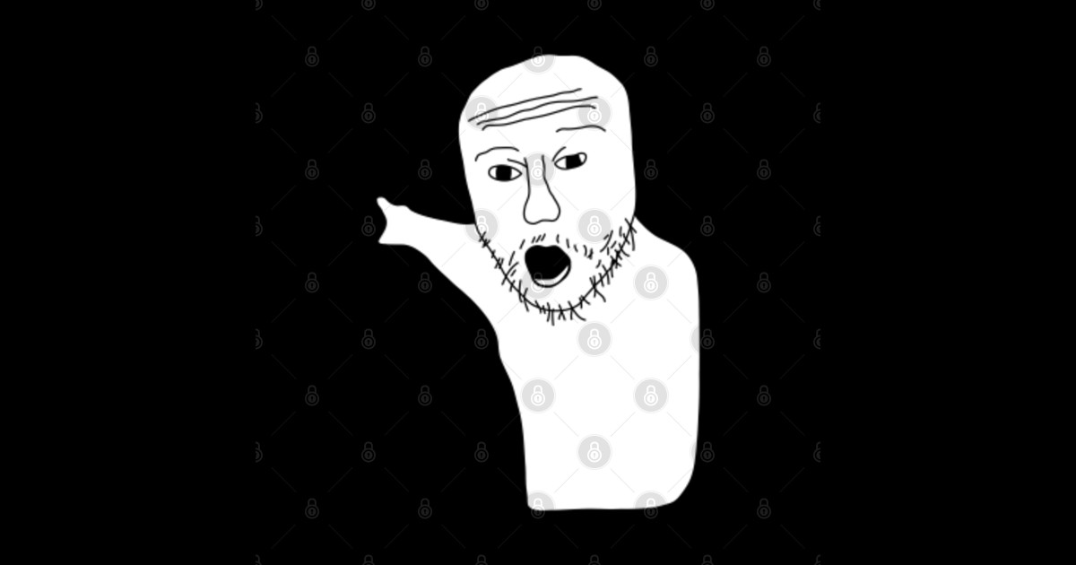 Pointing Soyjak - Wojak Meme - Sticker | TeePublic