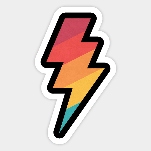 Lightning Bolt Rainbow - Rainbow - Sticker | TeePublic