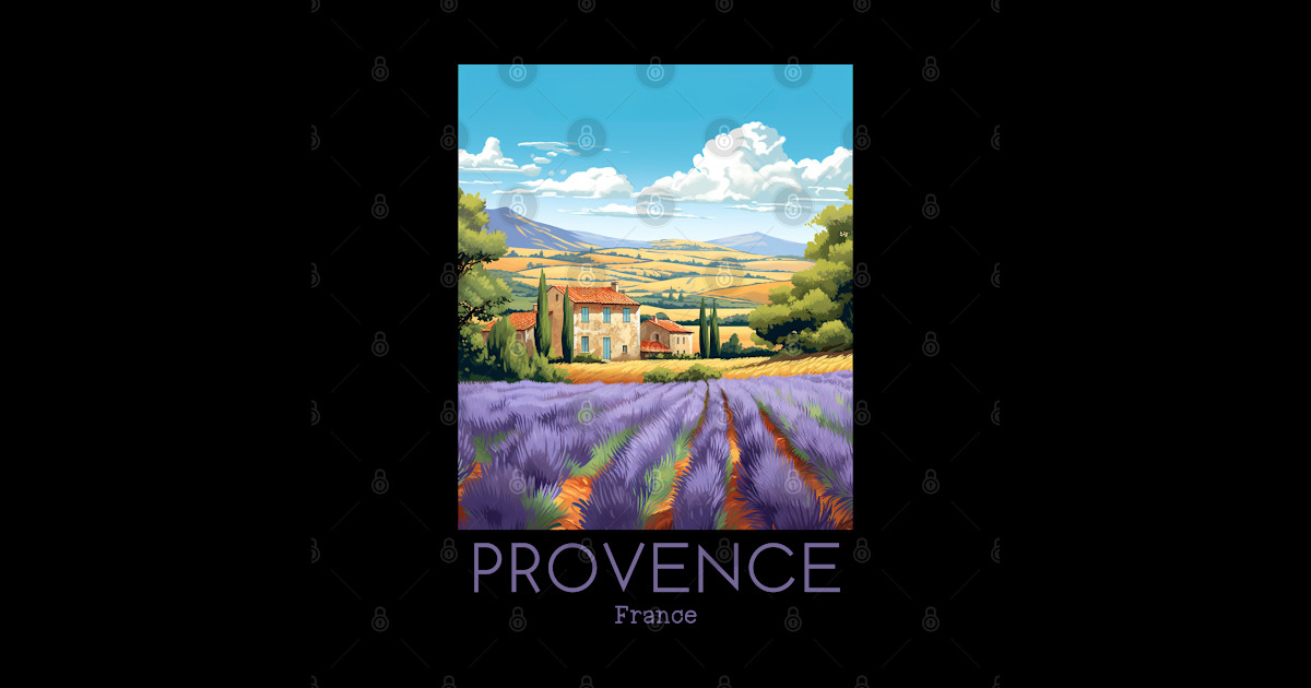 A Vintage Travel Illustration of Provence - France - Provence - Sticker ...