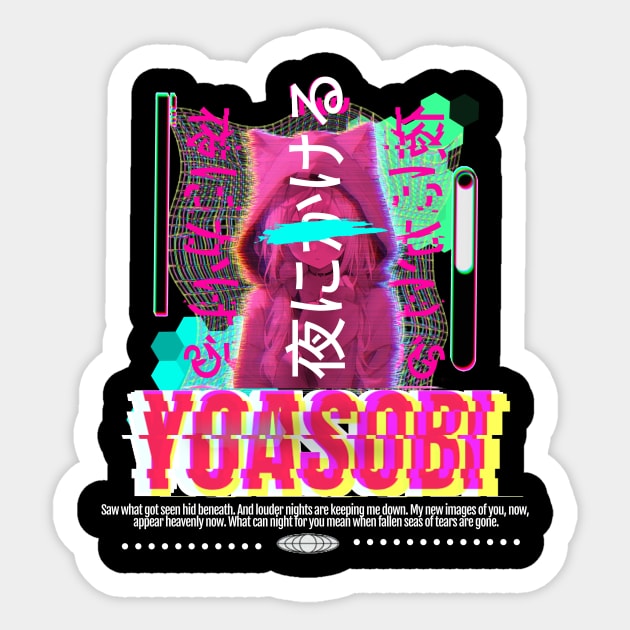 Yoasobi, Yoru ni kakeru! - Yoasobi - Sticker | TeePublic