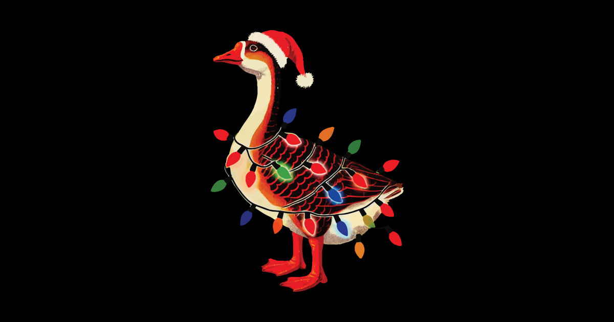 Christmas Clumsy Goose With Fairy Lights - Advent Holidays - Sticker ...