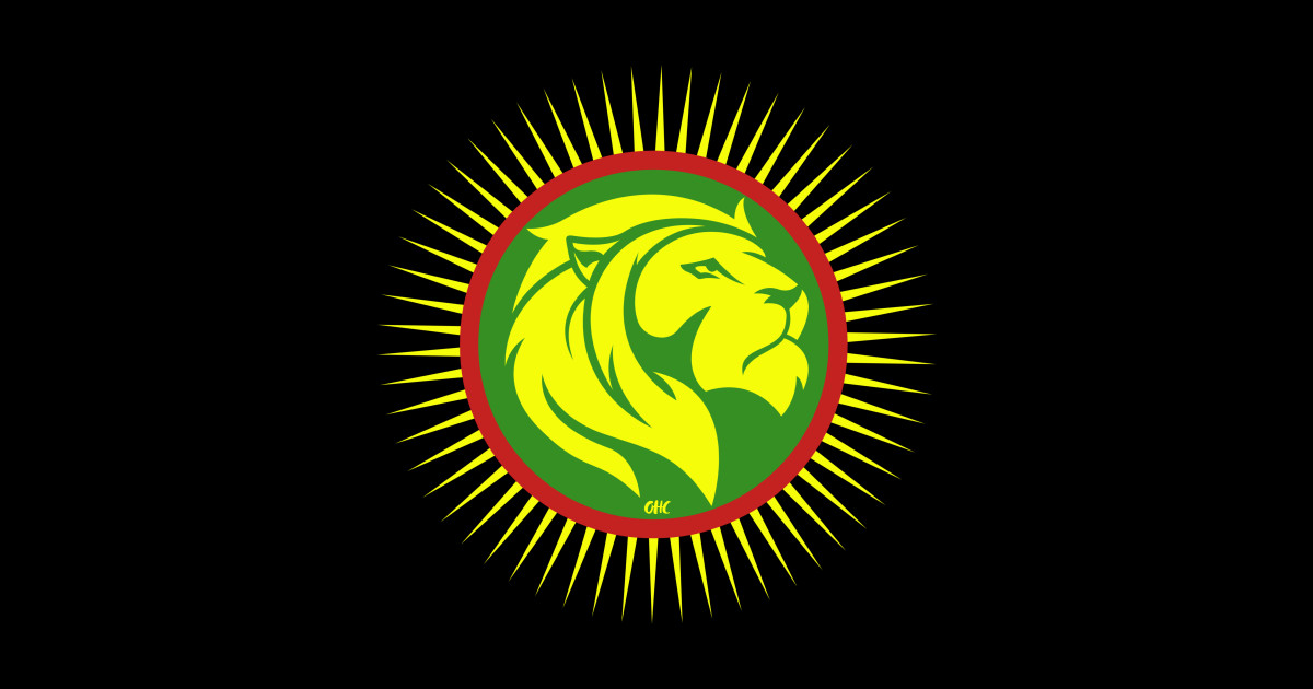 LION_RASTA COLORS_OHC - Lion Rasta Colors Fun Cool - Sticker | TeePublic