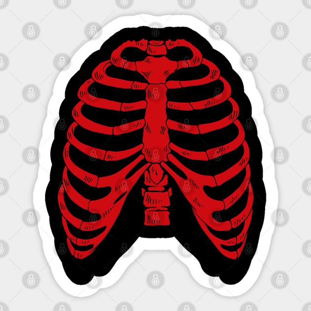 Red ribs - Skeleton - Sticker | TeePublic