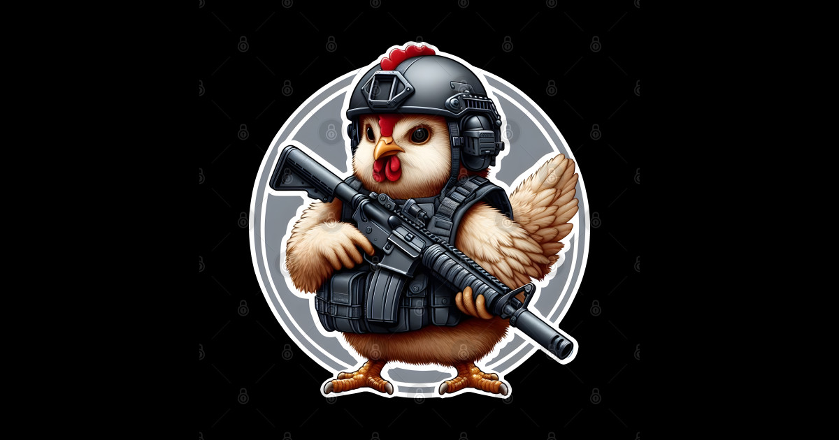 Tactical chicken - Chicken - Sticker | TeePublic