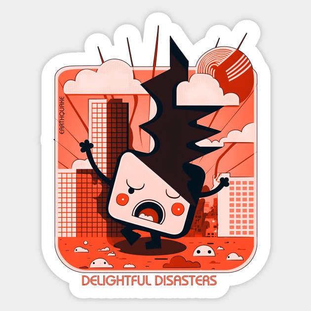 Delightful Disaster - Earthquake - Disaster - Sticker | TeePublic