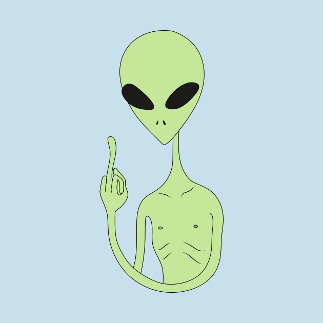 middle finger alien - Alien - T-Shirt | TeePublic