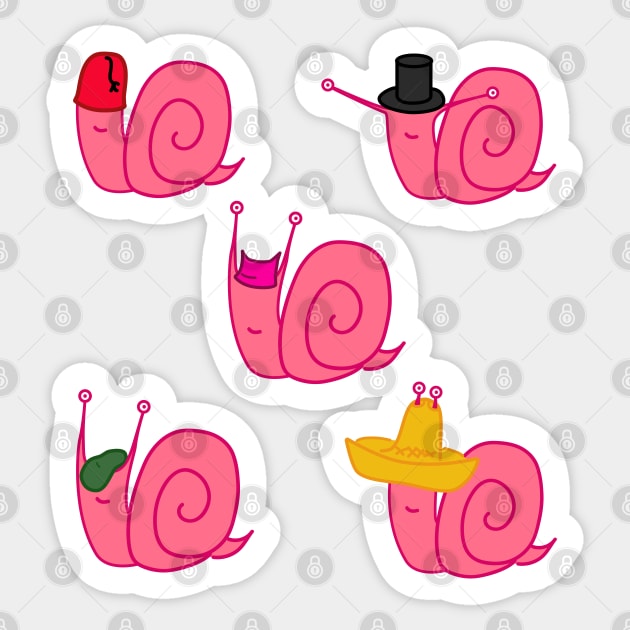 Snails in Hats - Snail - Sticker | TeePublic