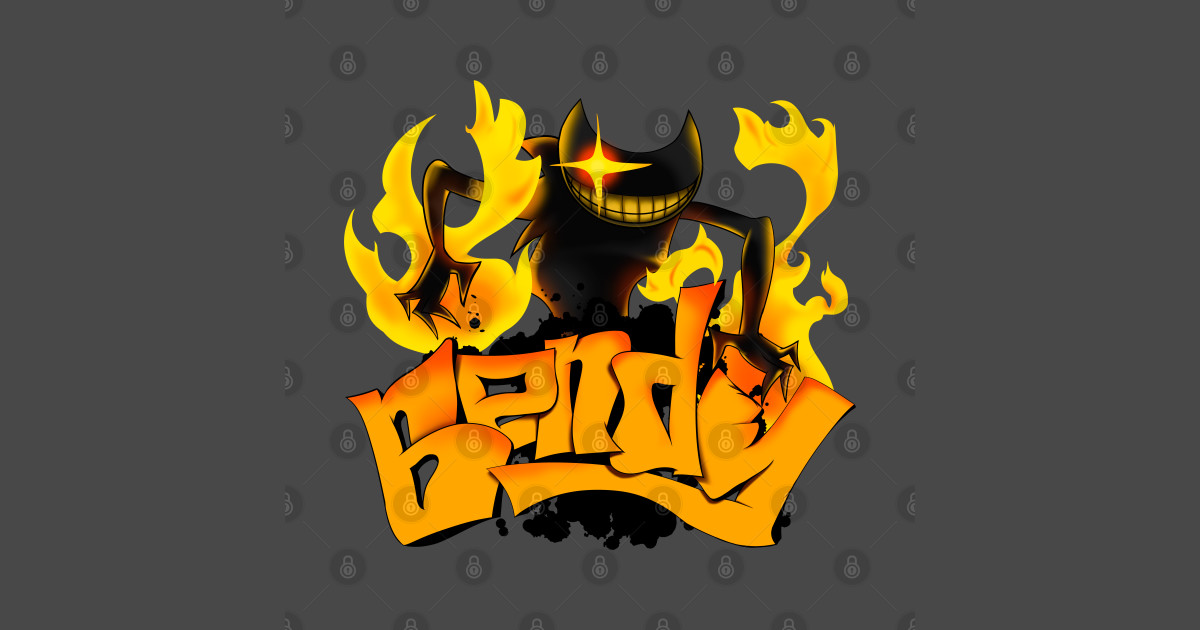 FNF BATIR BATDR Nightmare Bendy Graffiti Art - Bendy Fnf - T-Shirt ...