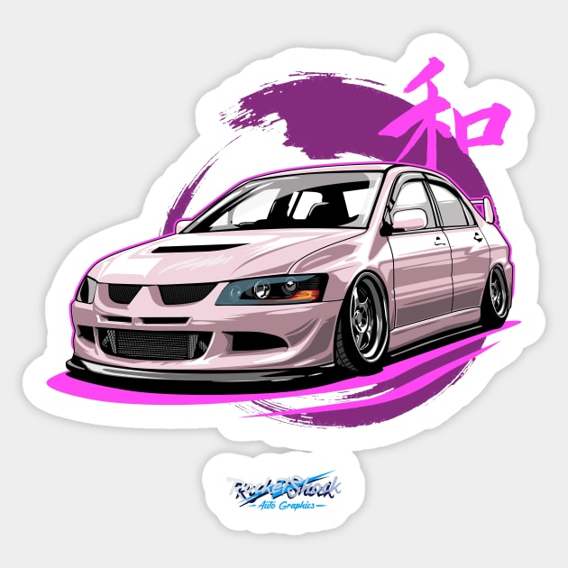 Lancer Evolution- peace Evo 8 jdm legend - Lancer Evo - Sticker | TeePublic