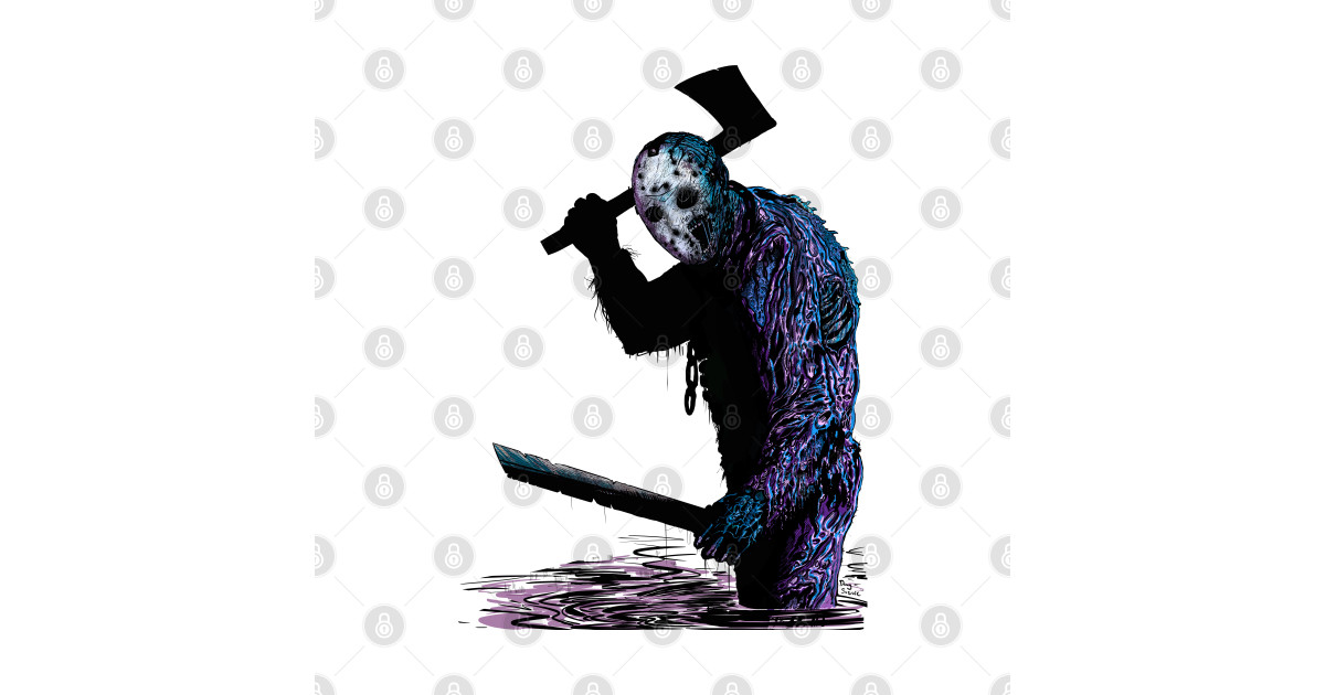 8 bit Jason Axe and Machete - Gaming - T-Shirt | TeePublic