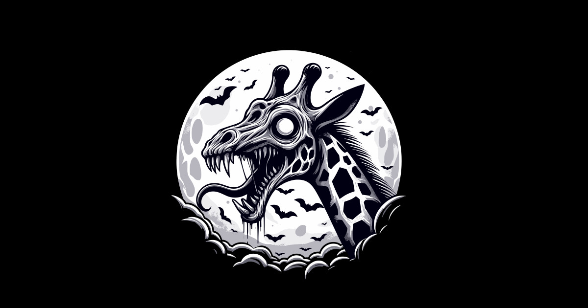 Scream Giraffe Moonlight - Giraffe Design - Sticker | TeePublic
