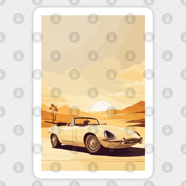 Vintage Car Desert Poster - Classic Cars - Sticker | TeePublic