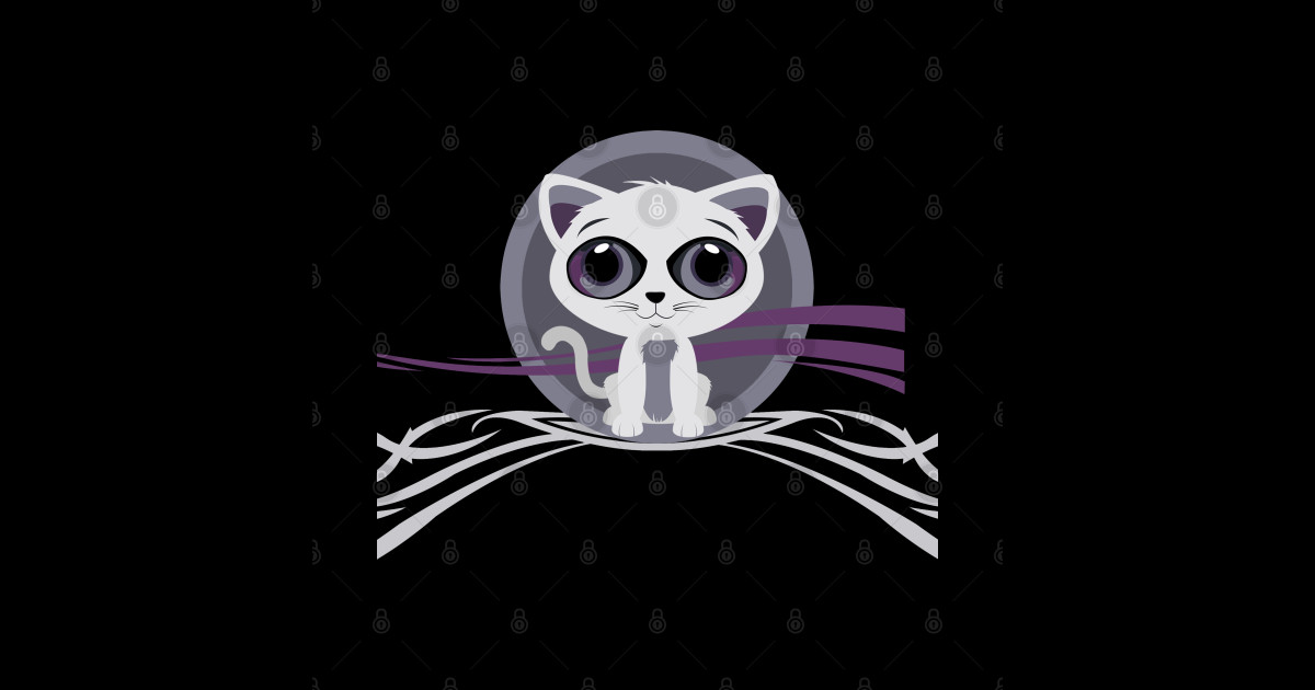 Kitten - Purple - Cat - Sticker | TeePublic