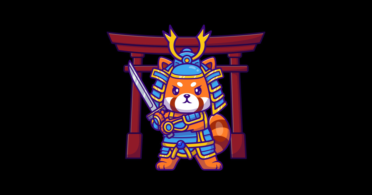 Cute Samurai Red Panda Cartoon - Cute Samurai Red Panda Cartoon ...
