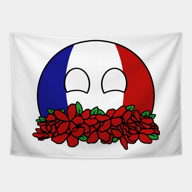 countryballs france play flowers - Countryball - Tapestry | TeePublic