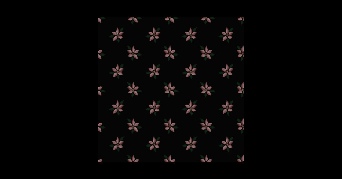 Elegant Pink Winter Flower Black Pattern - Winter - Sticker | TeePublic