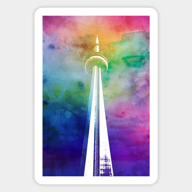 CN Tower, Toronto (Watercolor) - Cn Tower - Sticker | TeePublic