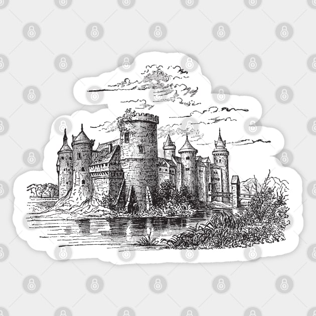 Old School Castle - Castle - Sticker | TeePublic