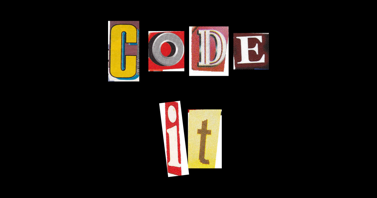 code it magazine letters. - Code - Sticker | TeePublic