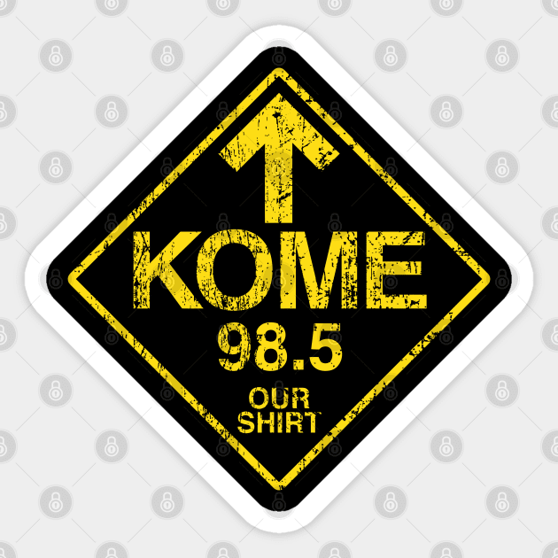Kome 98.5 Vintage Radio - Radio Station - Sticker | TeePublic