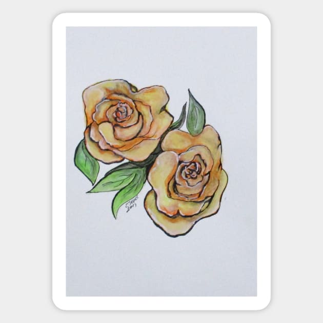 Pretty Peach Roses - Peach Roses - Sticker | TeePublic