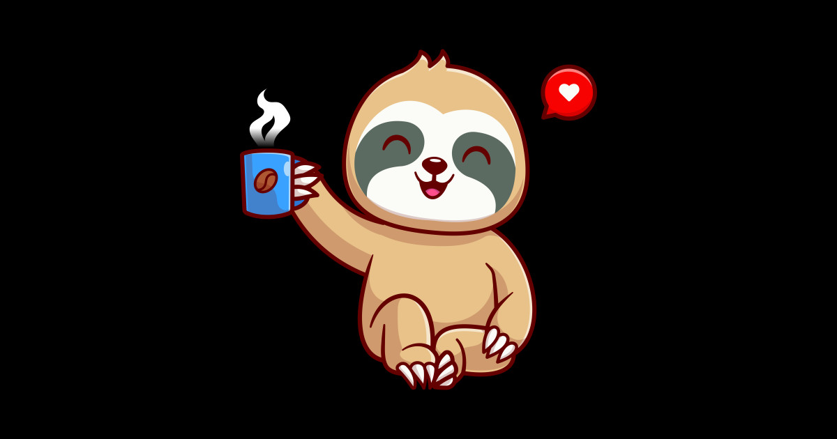 Cute Sloth Drink Coffee Cartoon - Cute Sloth Drink Coffee Cartoon ...