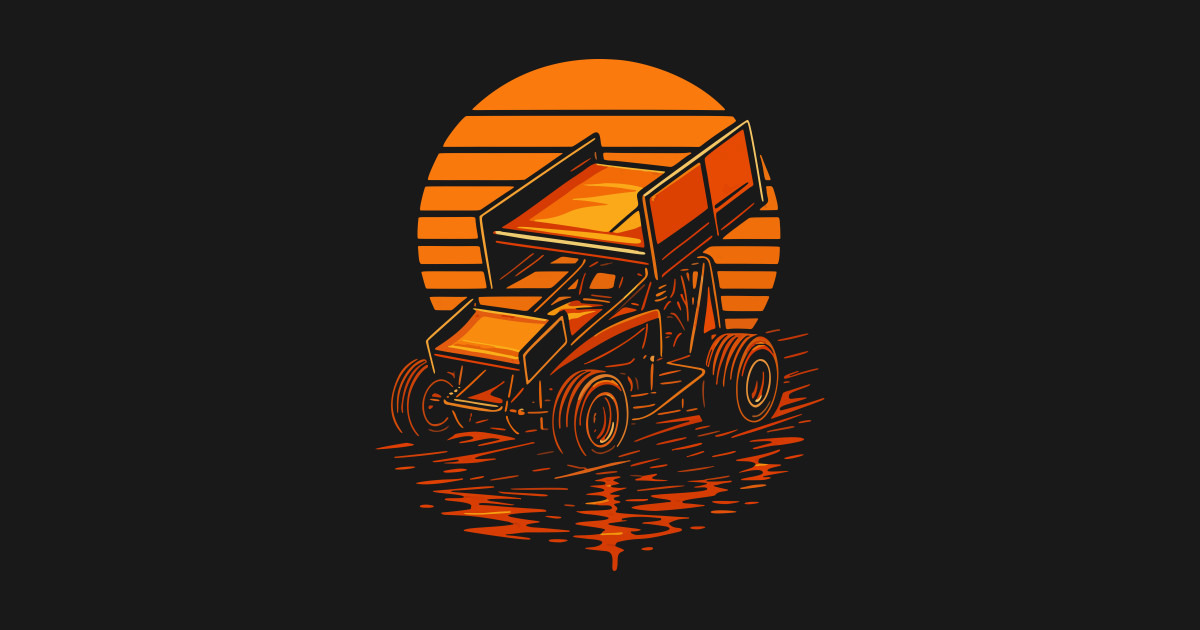 Racing Sunset Car – retro motorsport scene - Racing - T-Shirt | TeePublic