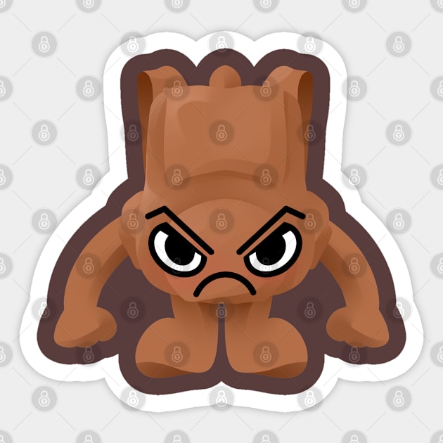 Angry bag mascot - Mascot - Sticker | TeePublic