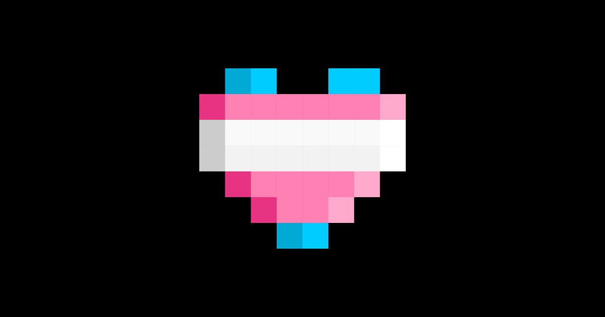 Pixel Pride Flag Heart Transgender - Transgender - Sticker | TeePublic