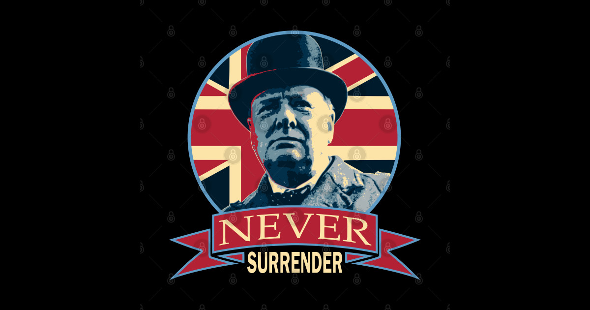 Winston Churchill Never Surrender Union Jack Banner Pop Art - Winston ...